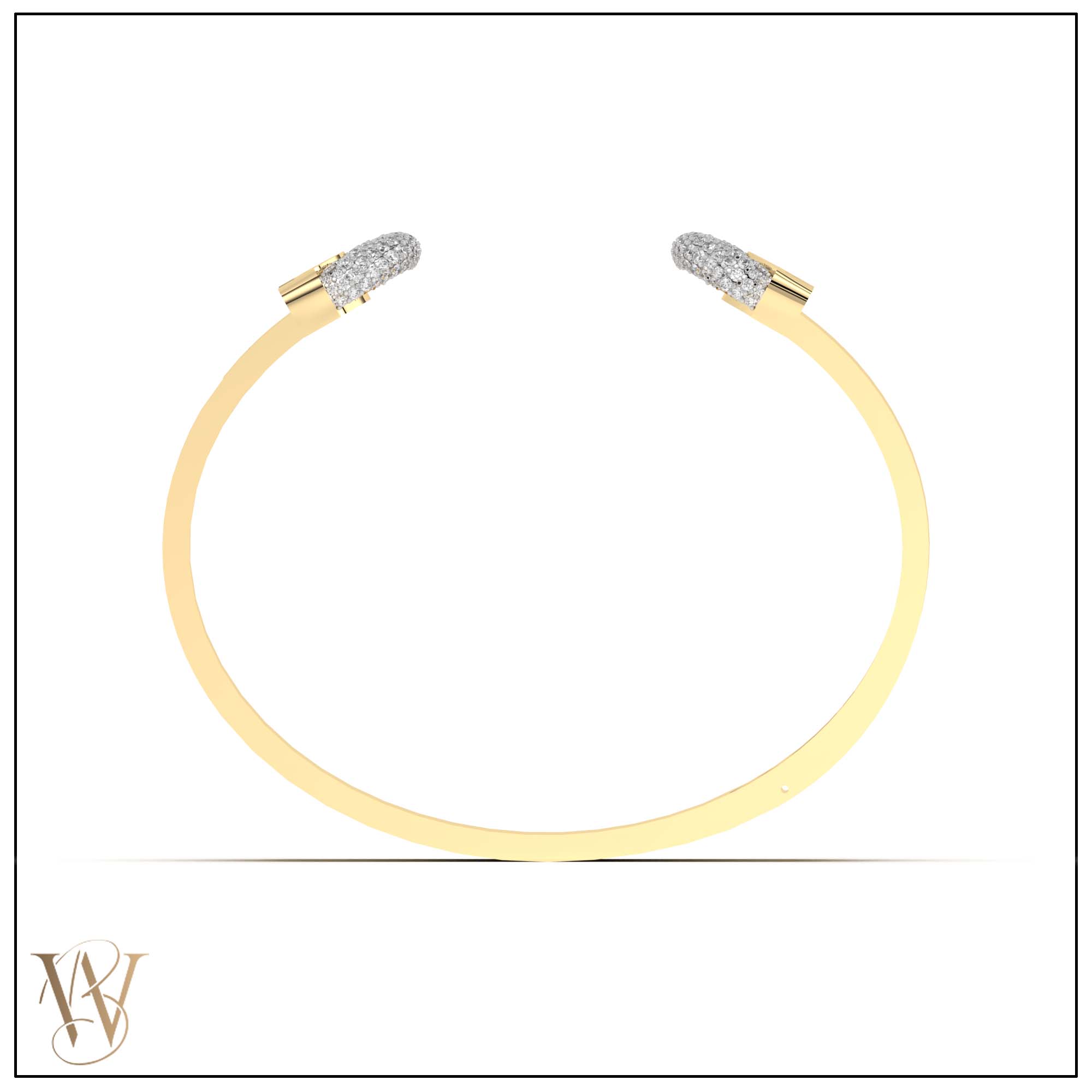 Doppia Luna Wide Cuff - Gold Diamond Pave – Wyld Box Jewelry